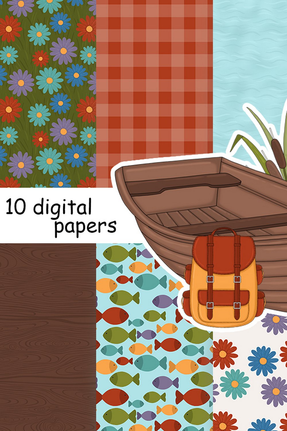 Lake Patterns | Camping Digital Paper