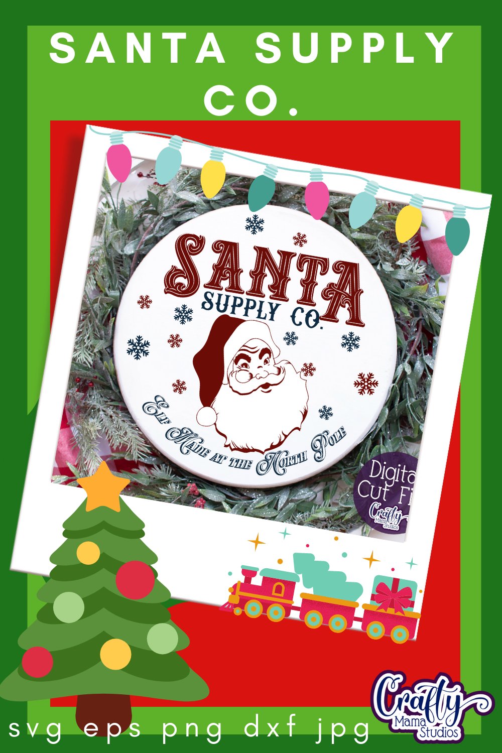 Santa Supply Company Christmas Round Sign Svg
