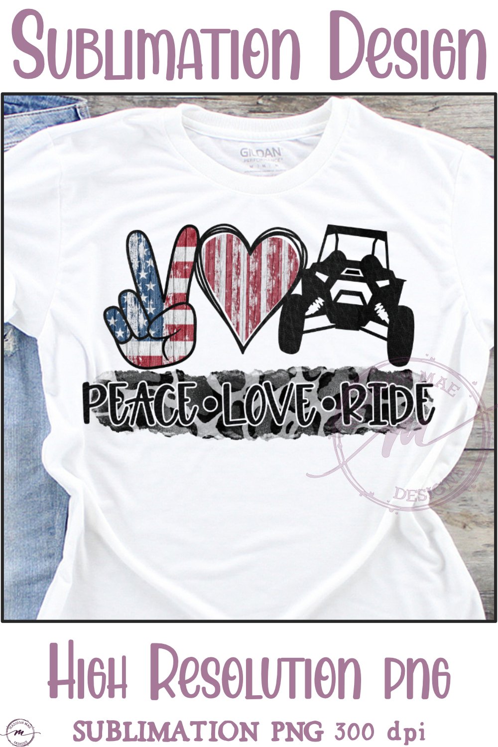 Peace Love Ride | Side by Side Off-Road Sublimation Design