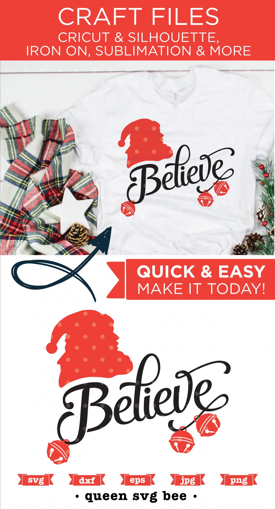 Christmas SVG file | Believe in Santa SVG design
