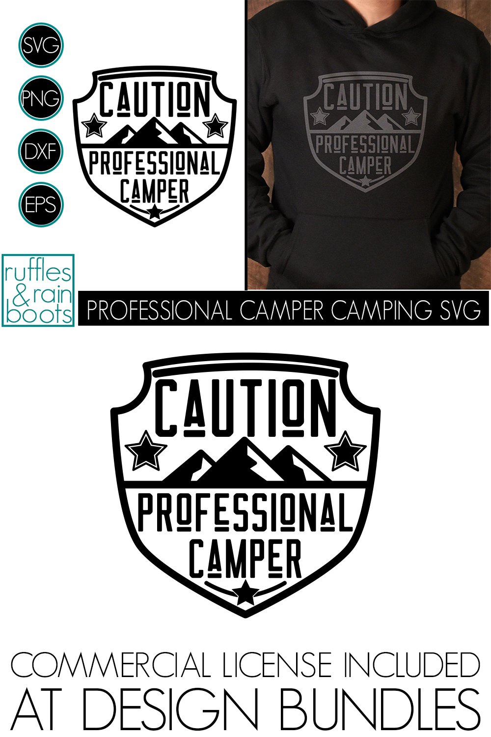 Caution Professional Camper SVG for Seasoned Campers