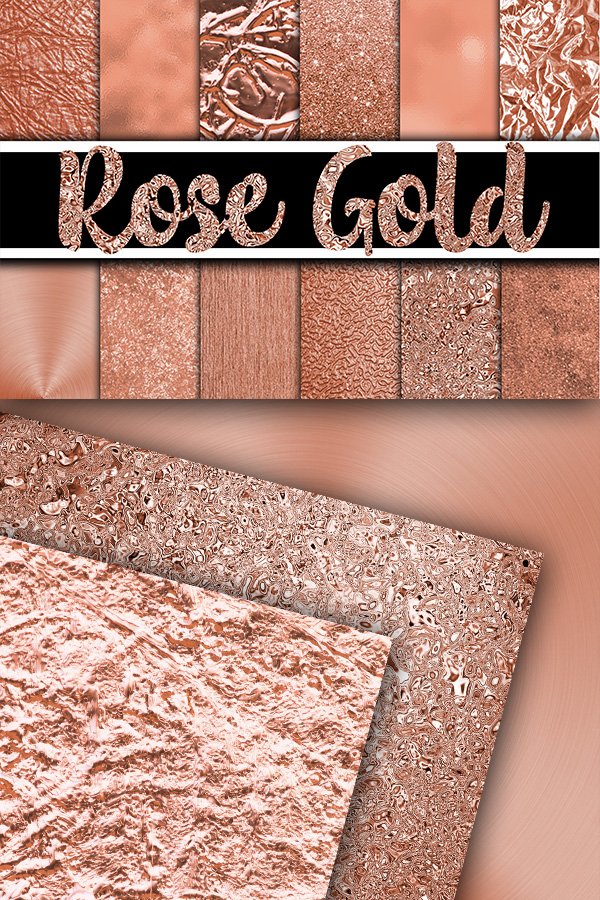Rose Gold Digital Paper Textures (39178)