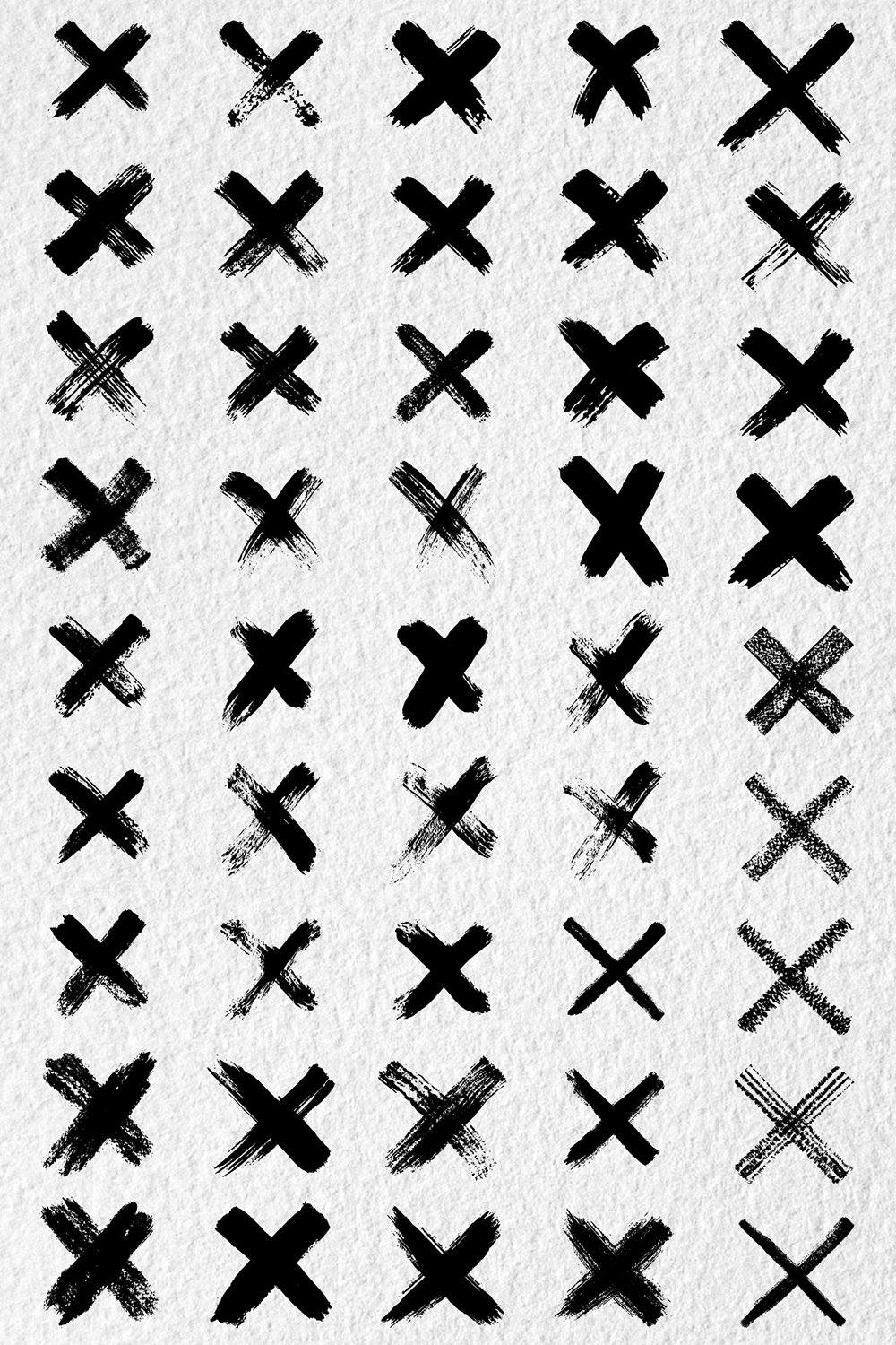 45 drawn crosses brush strokes