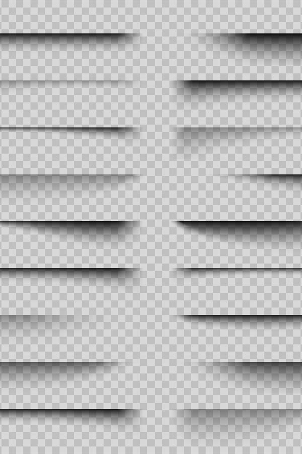 Paper shadow effect. Realistic transparent overlay shadows,