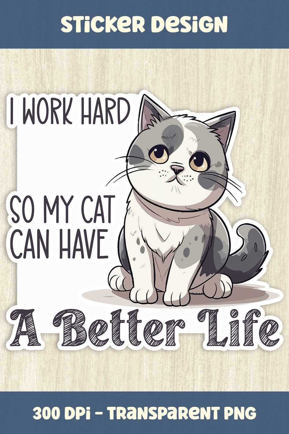 Cat sticker design, transparent PNG