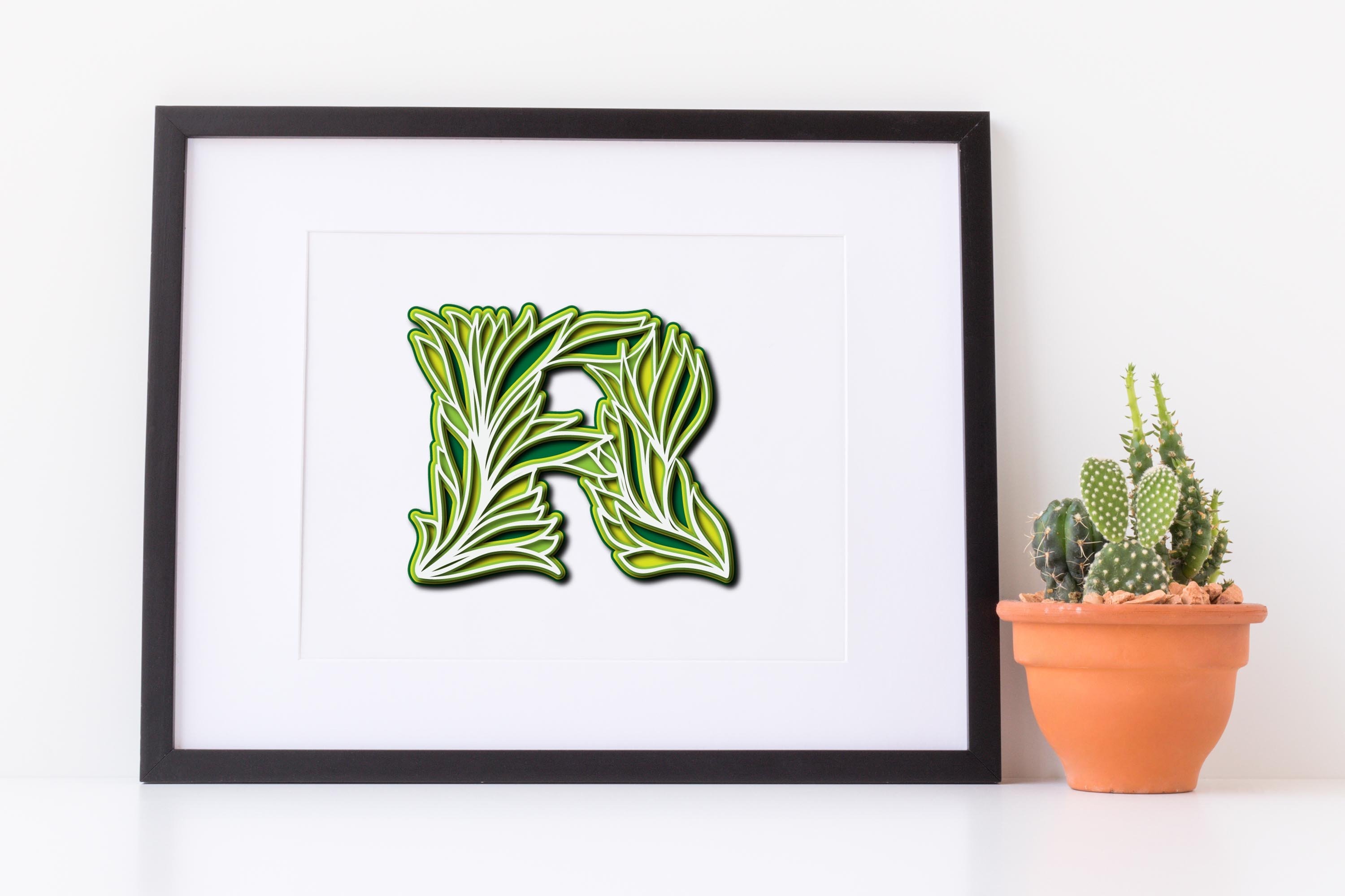 3D Layered Alphabet letter R
