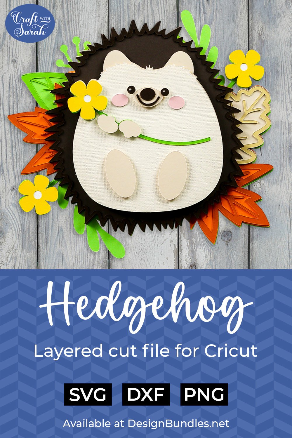 3D Hedgehog SVG | Cute Layered Hedgehog Paper Cut File