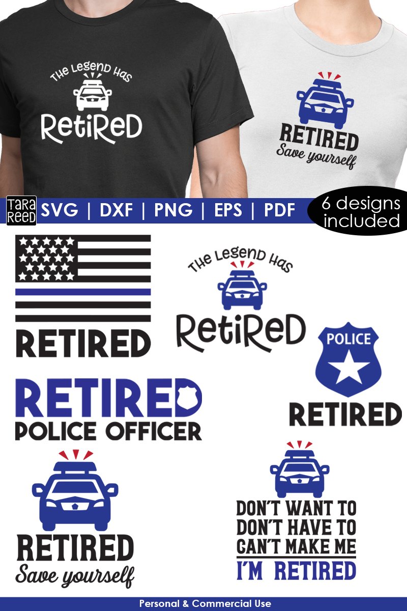 Retired Police Officer SVG and Cut Files for Crafters (212254) | Cut ...
