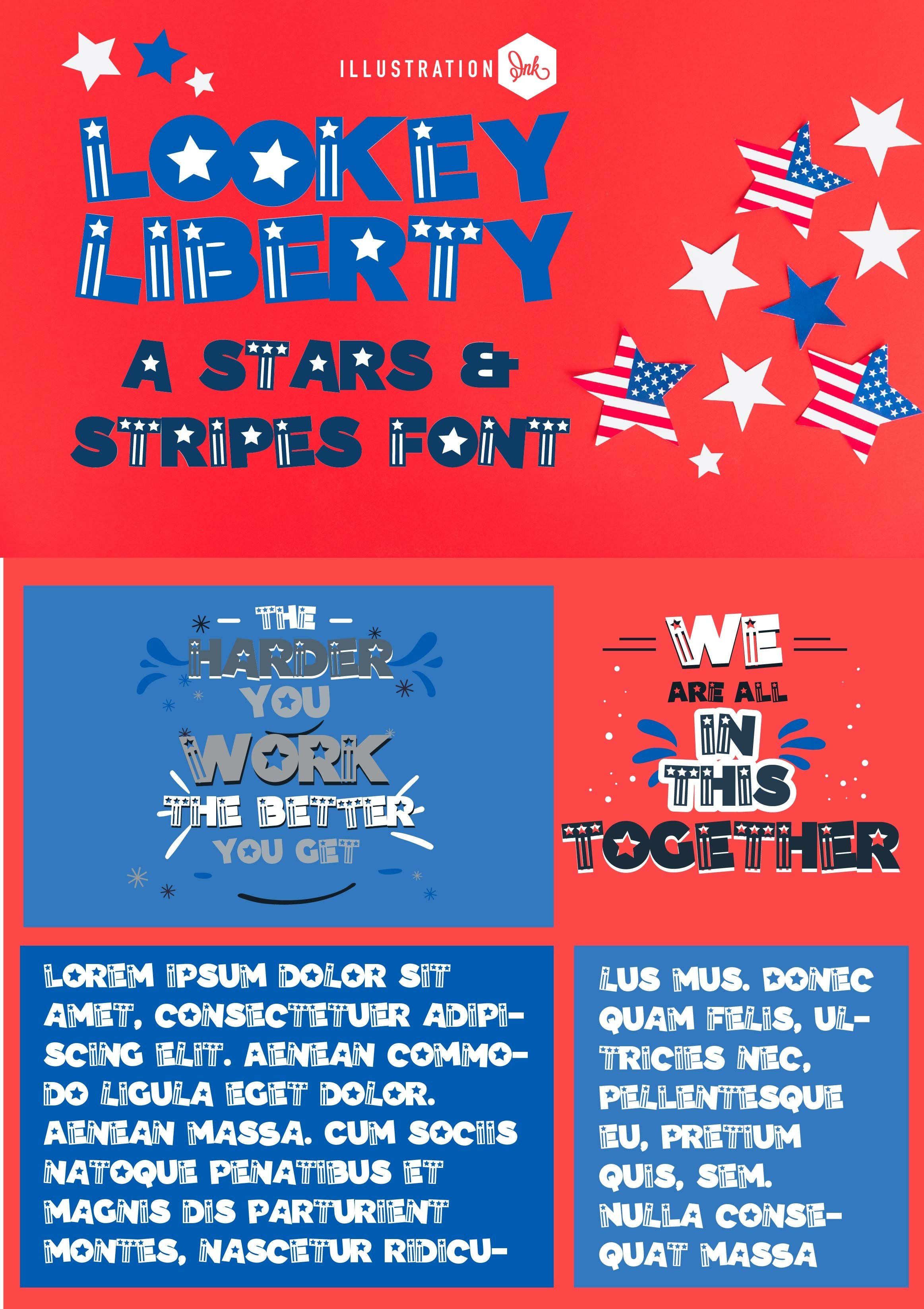 Handcrafted patriotic font