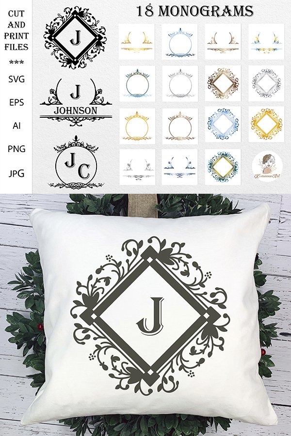 Monogram SVG Design / Template Frame