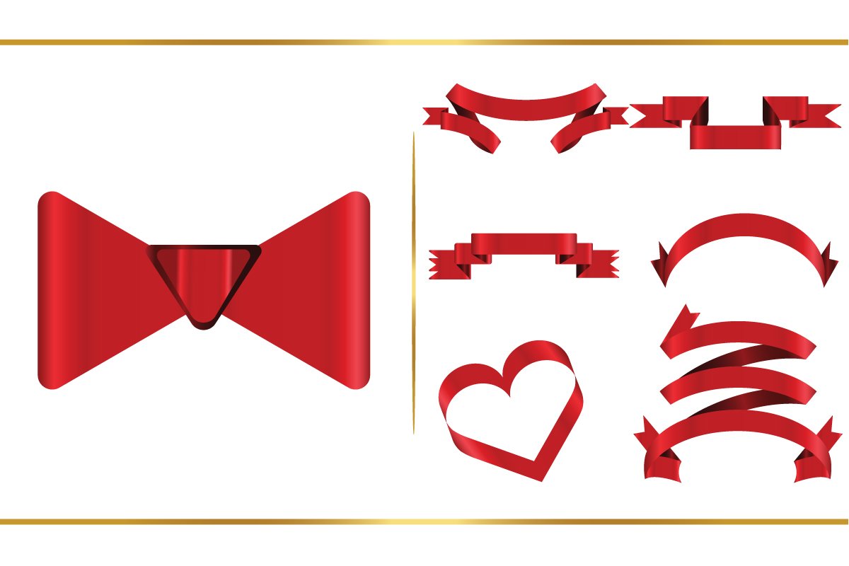 Ribbons clipart SVG bundle, Premium Red Ribbon (1031769)