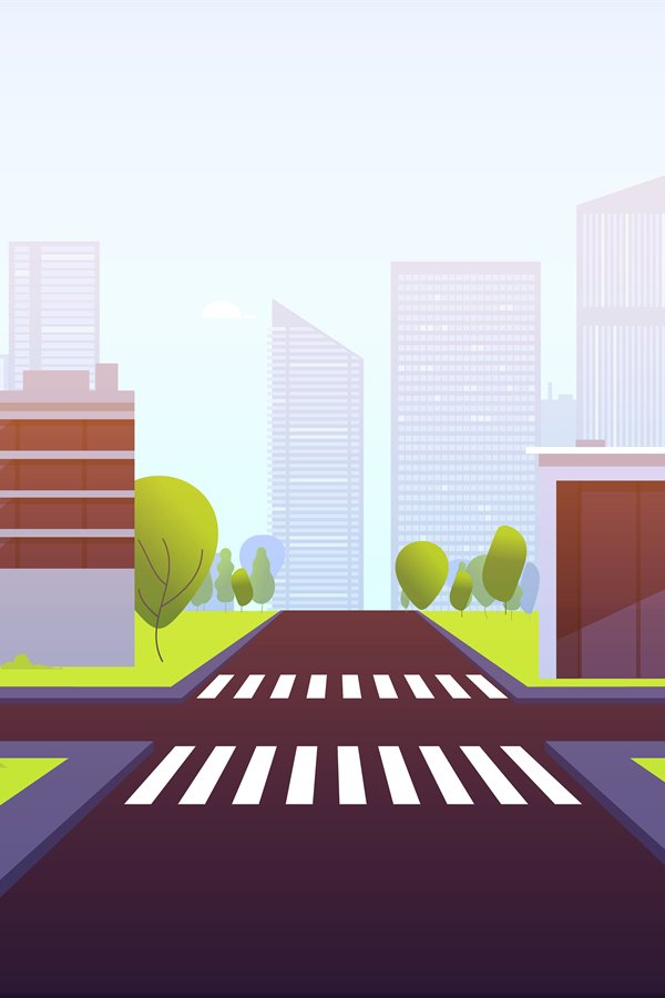 Cartoon crosswalks. Highway traffic empty street road crossi