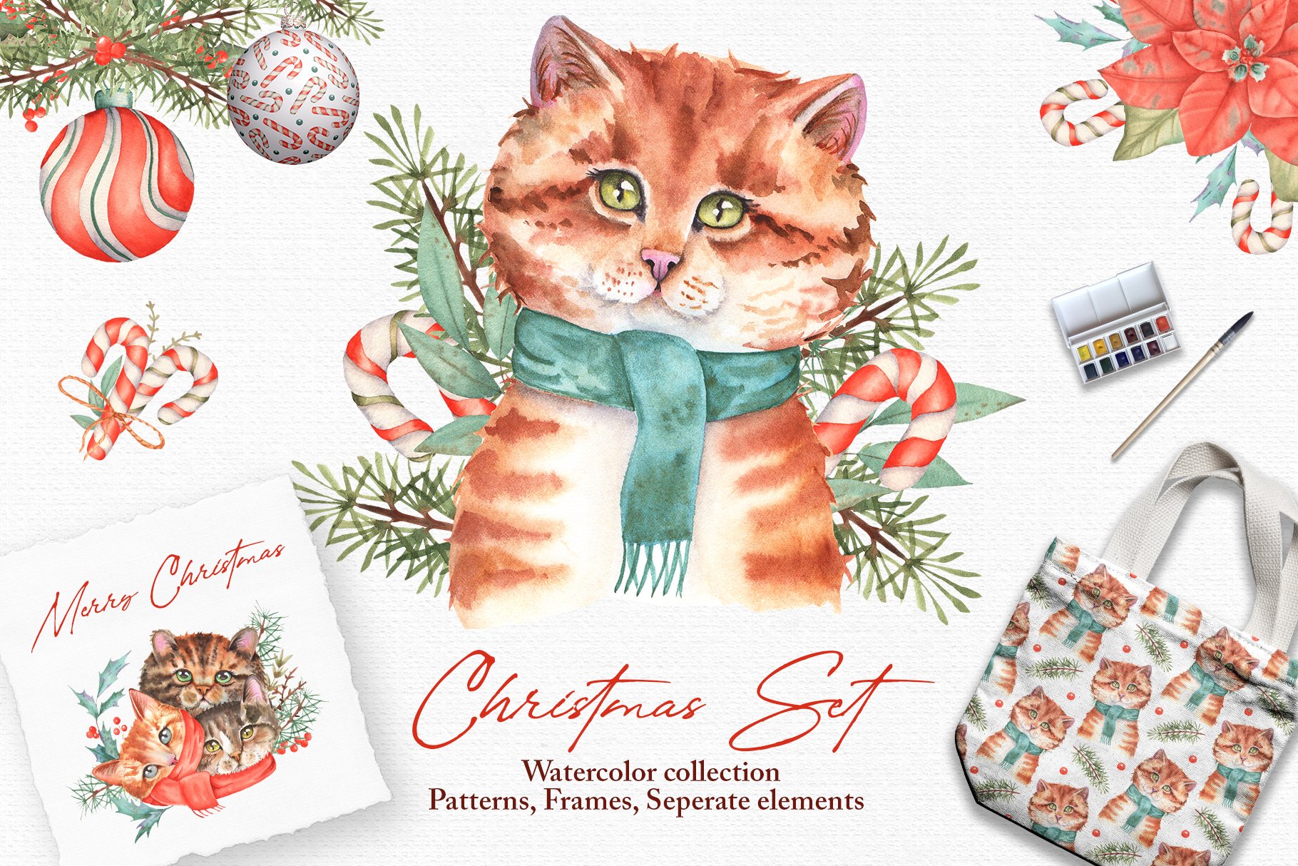 Watercolor Christmas Set (1038577)