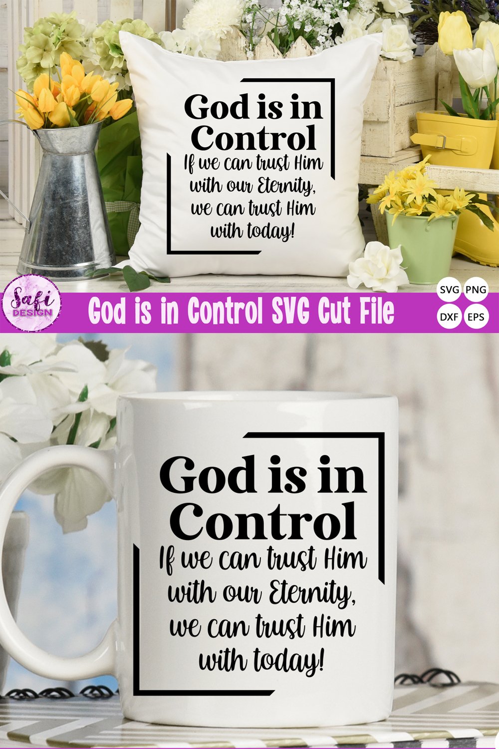 God is in Control Christian Faith SVG Cut File