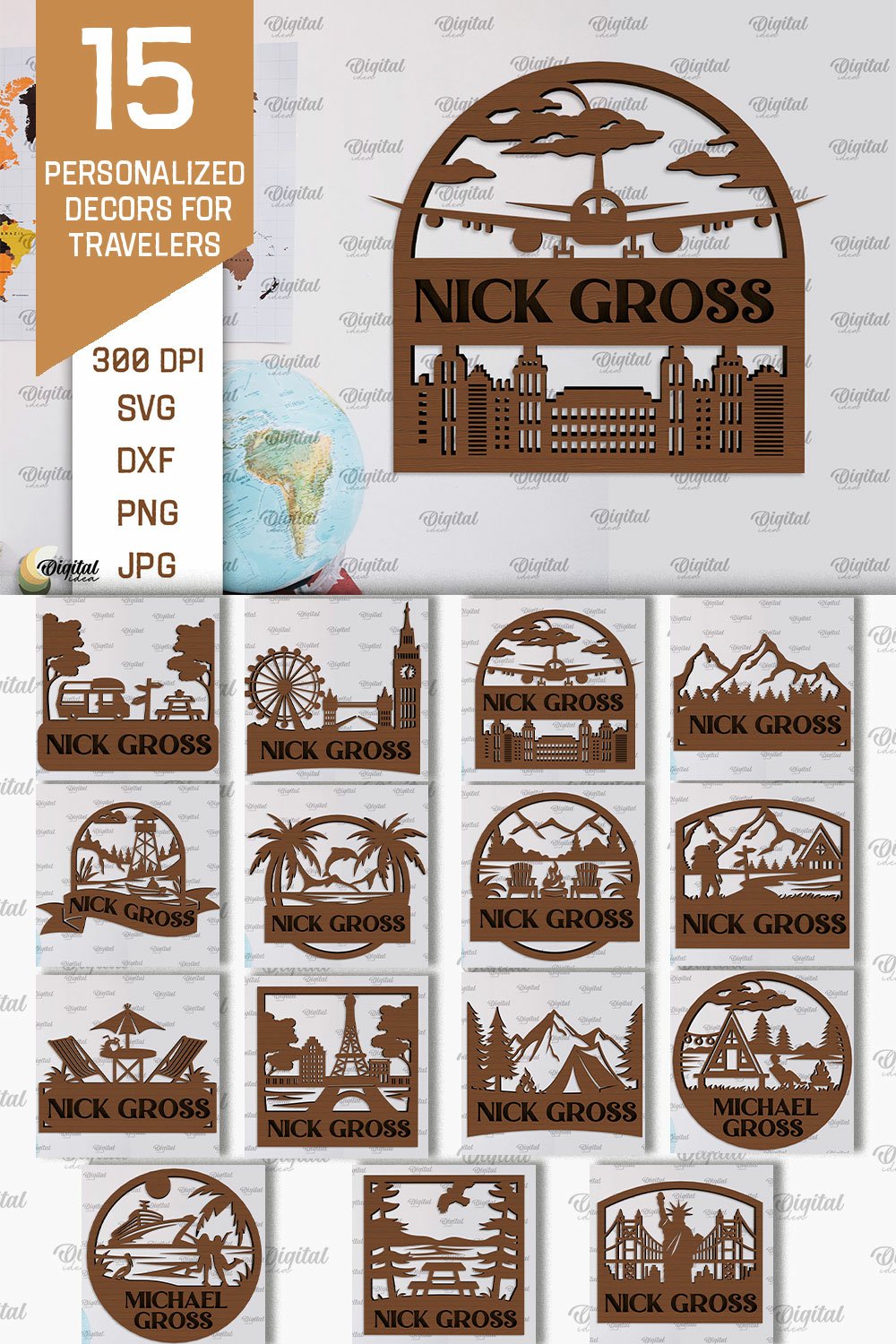 Personalized Signs For Travelers Laser Cut Bundle