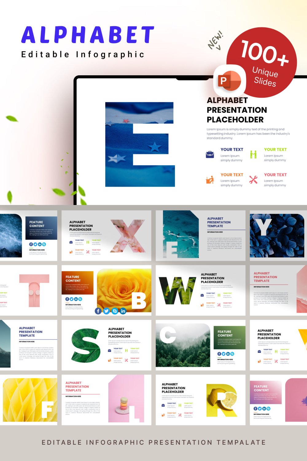 Alphabet Placeholder Infographic PowerPoint Template