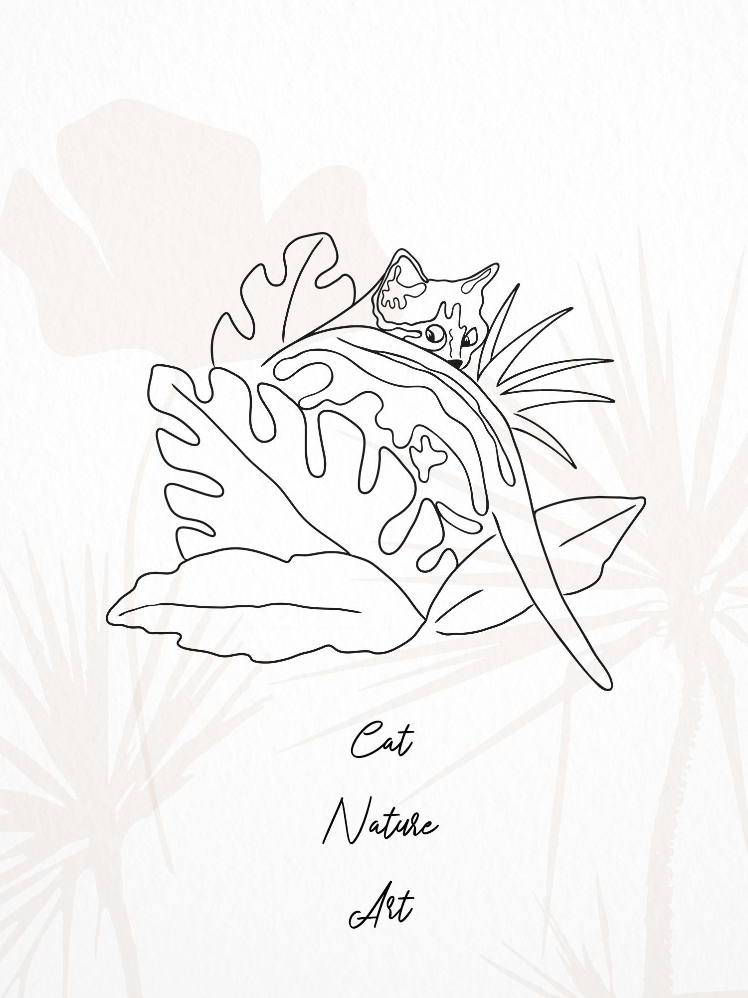 Cat SVG. Cat line vector illustration (1359473)