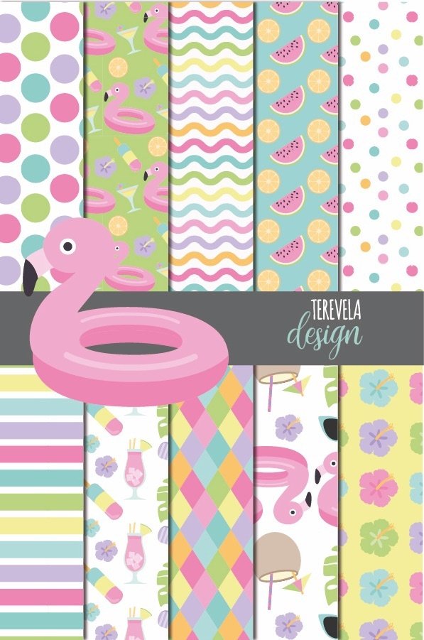 FLAMINGO SUMMER PAPER, SUMMER PATTERN, POOL PARTY, FLAMINGO