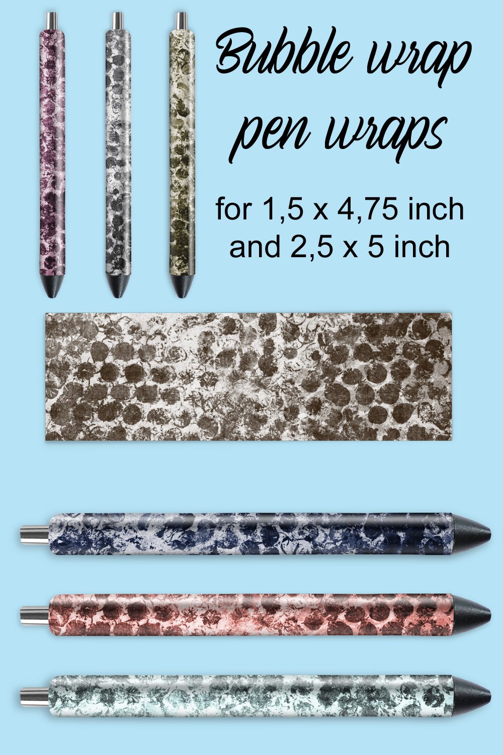 Bubble wrap pen wraps