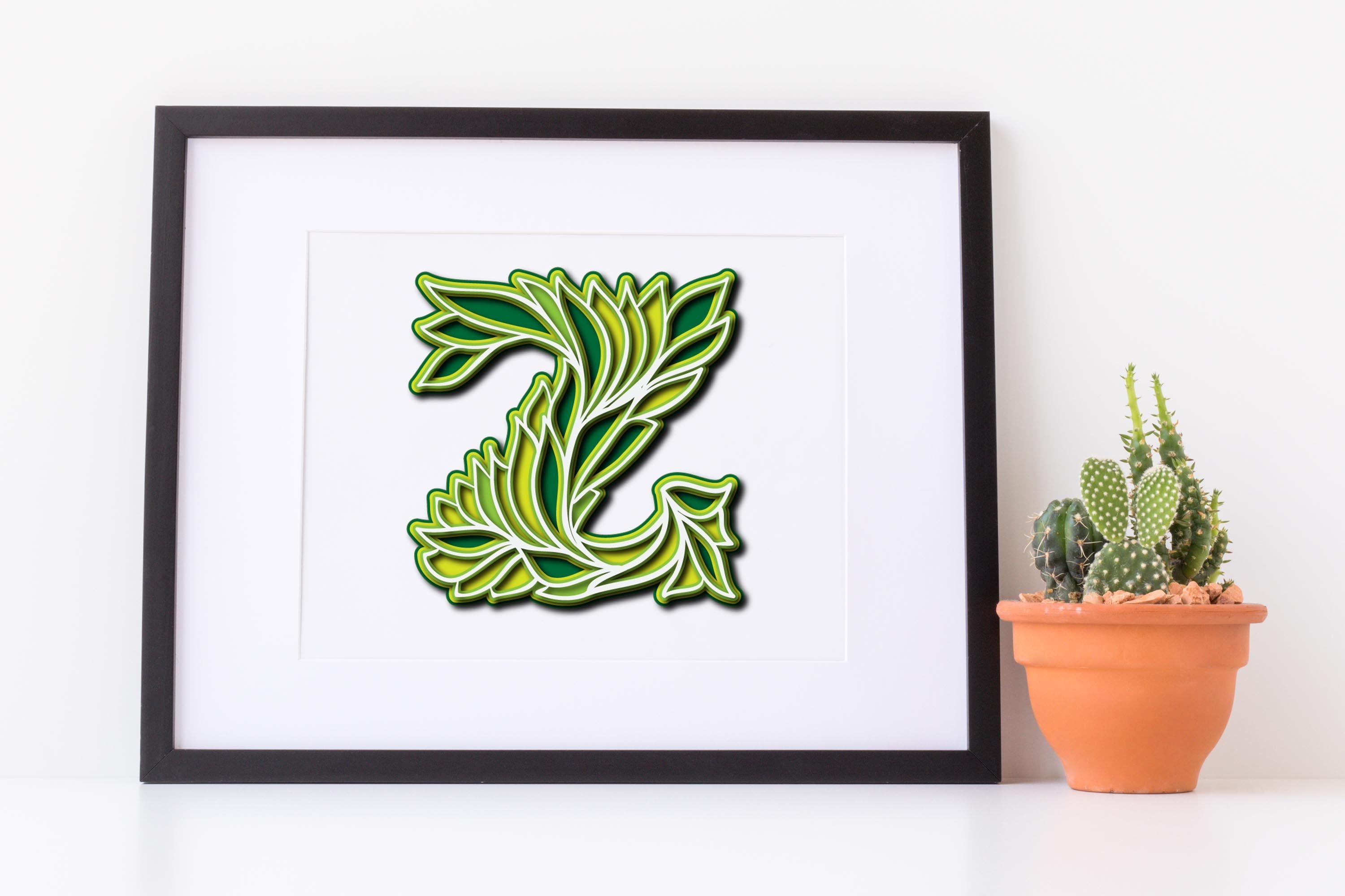 3D Layered Alphabet letter Z