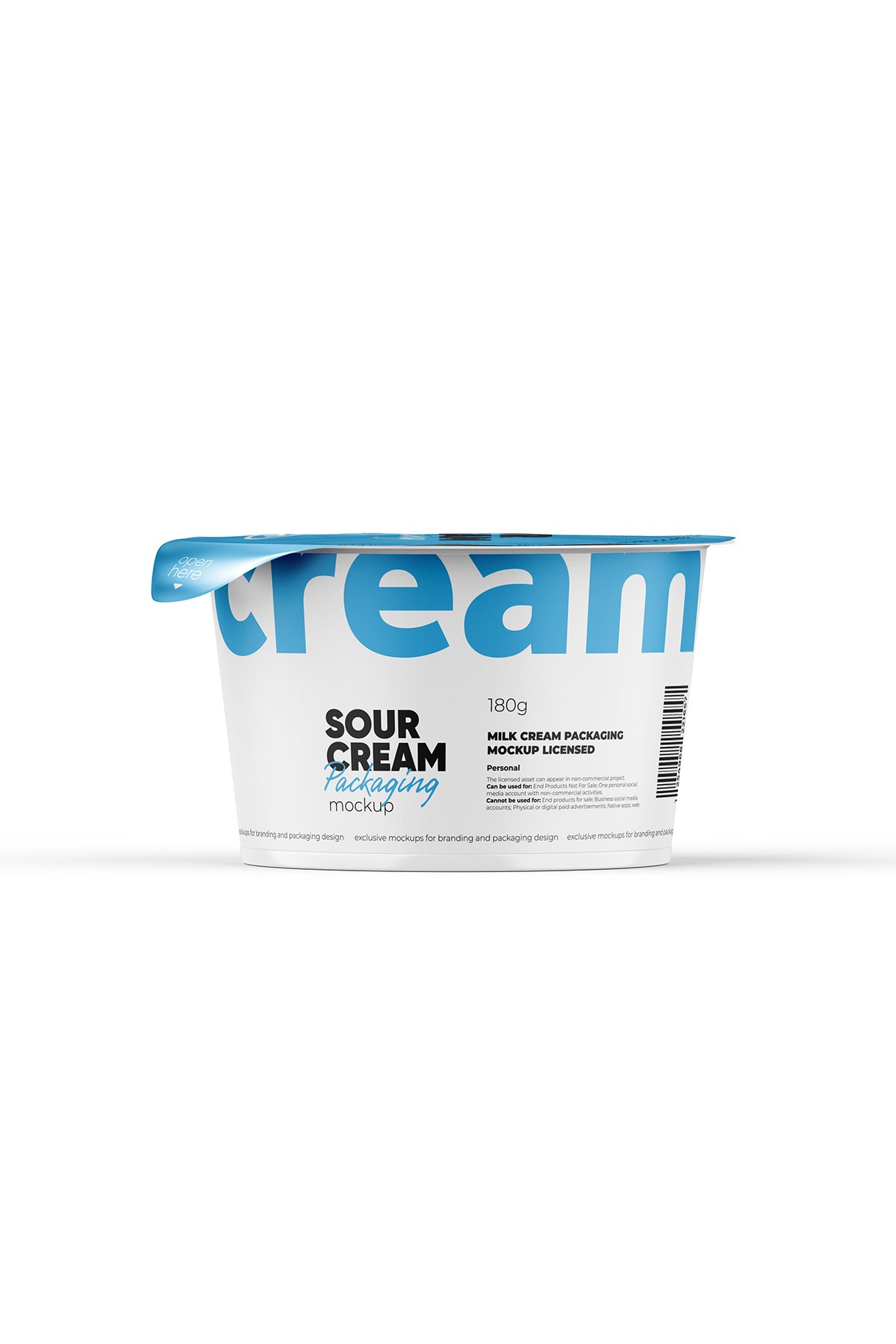 180g Sour Cream Package Mockup Front view