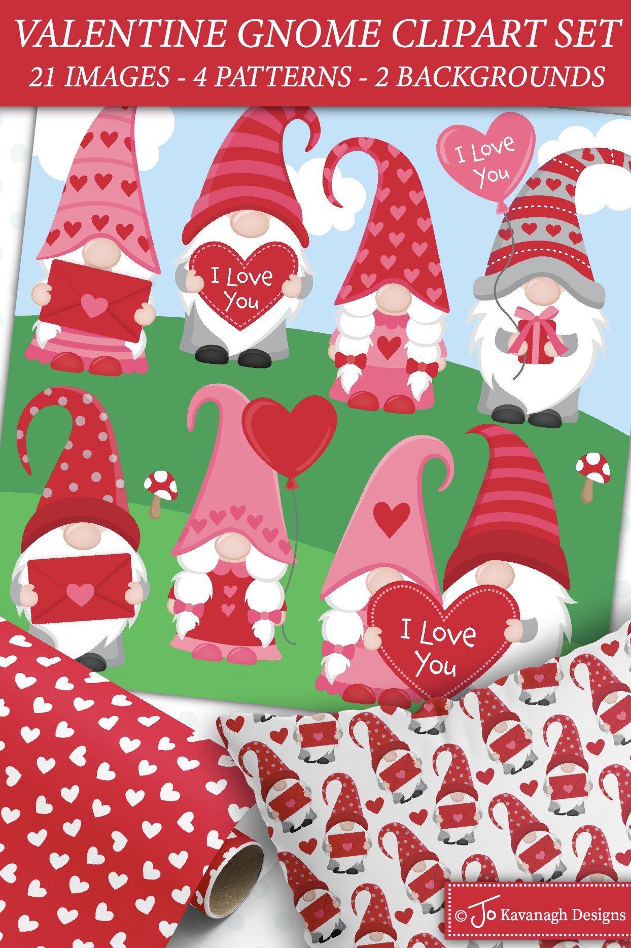 Valentine clipart | Gnome graphics & illustrations | Gnomes
