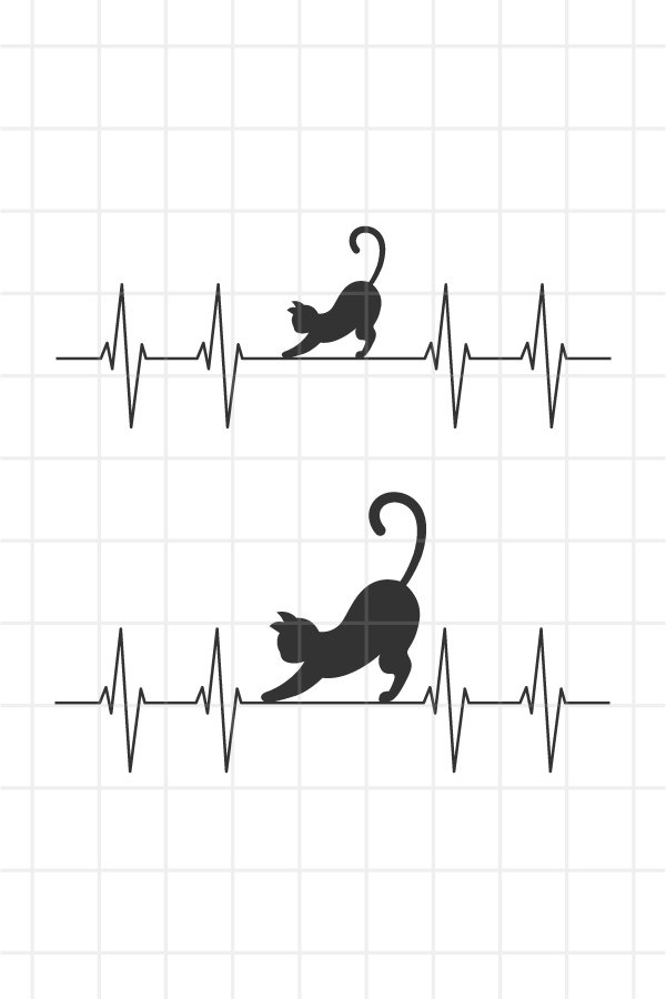 Cat Heartbeat SVG Cut File (897011)
