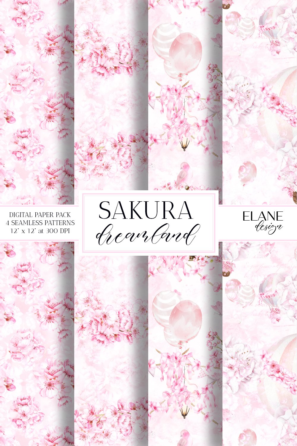 Cherry Blossom Digital Paper, Sakura Seamless (4228981)