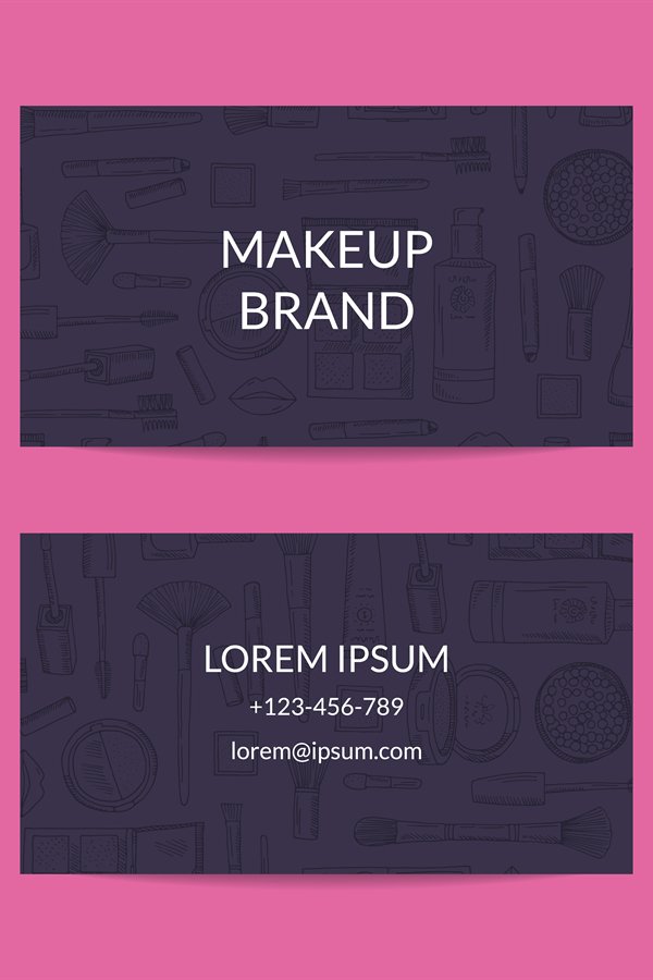 Vector business card template for beauty brand or (787009)