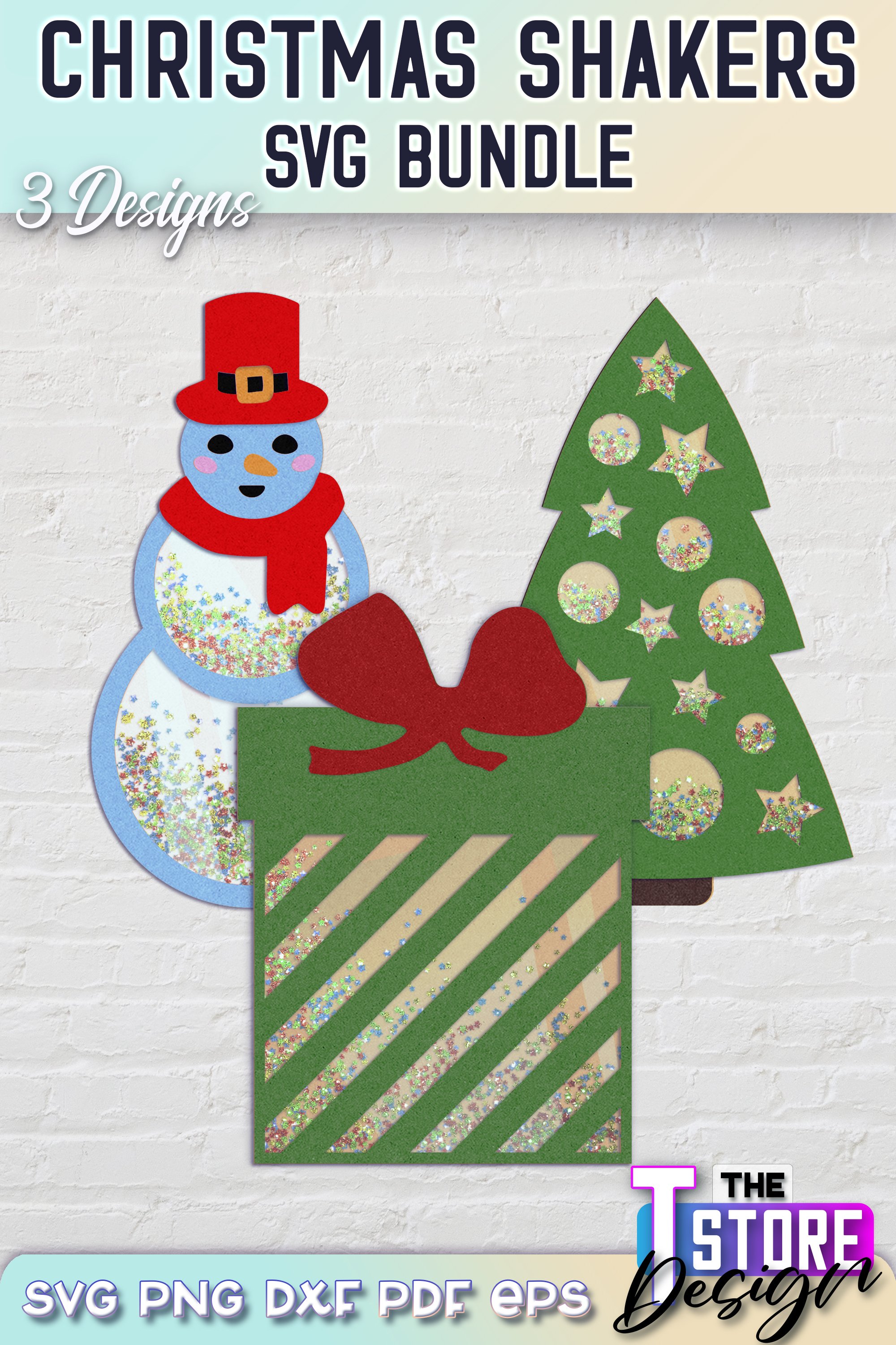 Christmas Shakers SVG | Xmas Paper Cut Design | Confetti SVG