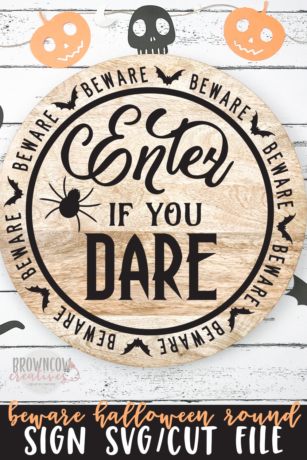 Beware Halloween Round Sign SVG/Cut File