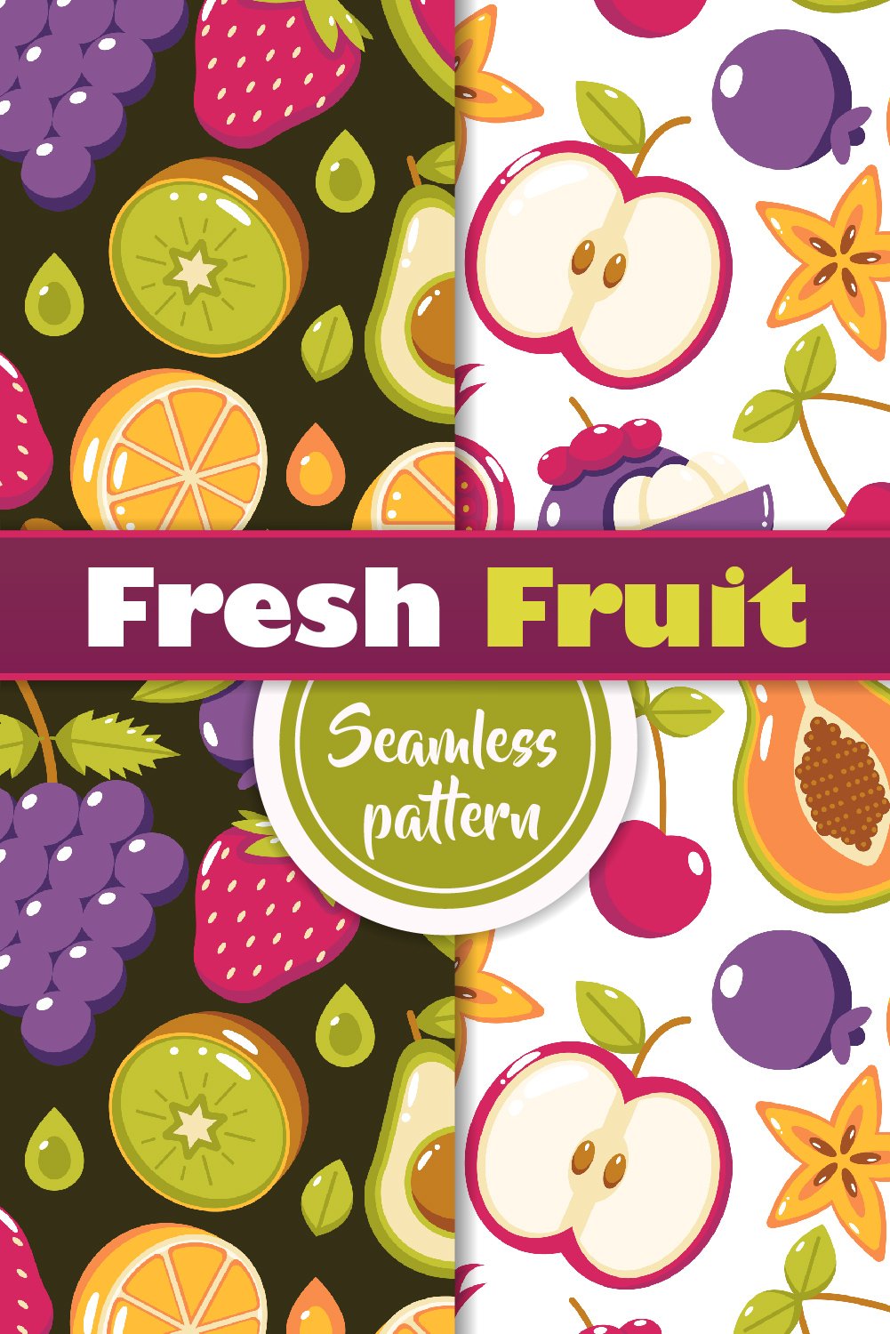 Fresh fruit seamless pattern
