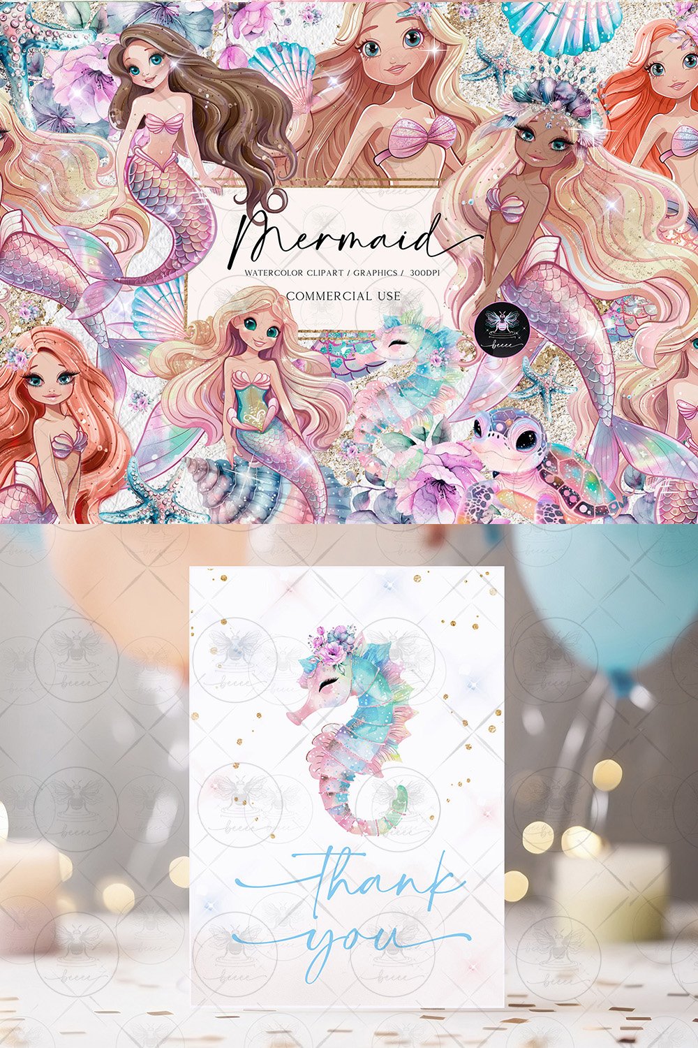 Mermaid Watercolor Set