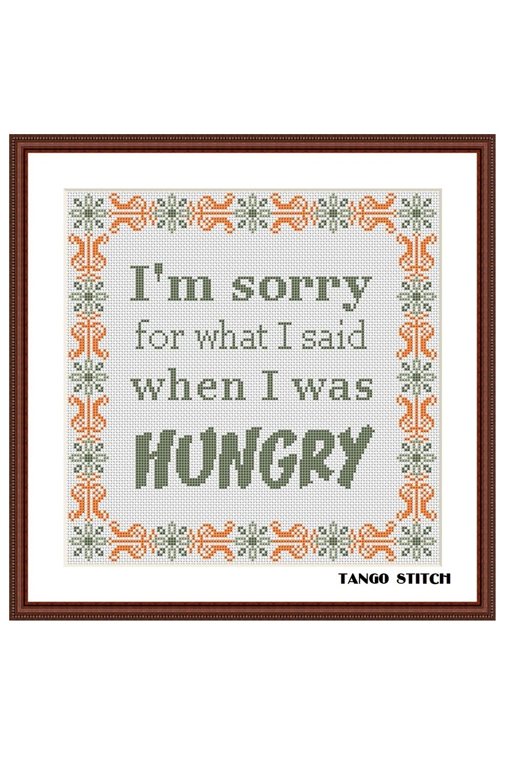 I'm sorry funny sarcastic cross stitch hand embroidery