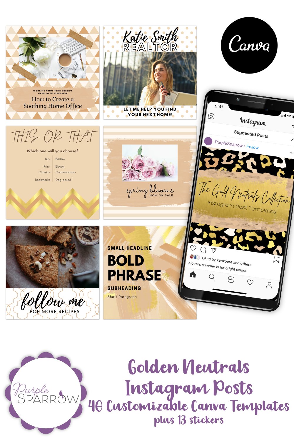 Canva Templates for Instagram Posts- Neutral Color Palette