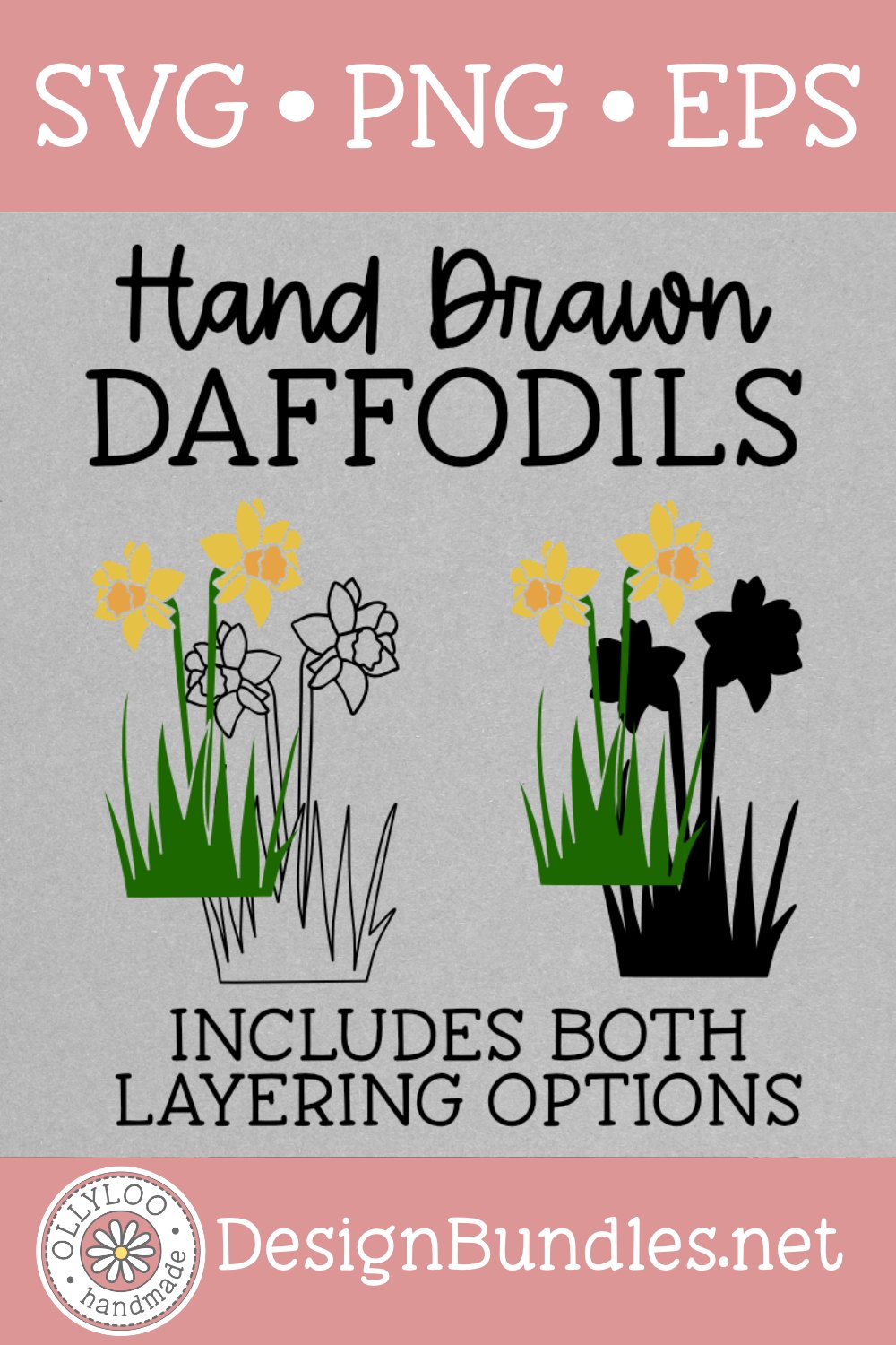 Hand Drawn Daffodil SVG | Spring Flower SVG