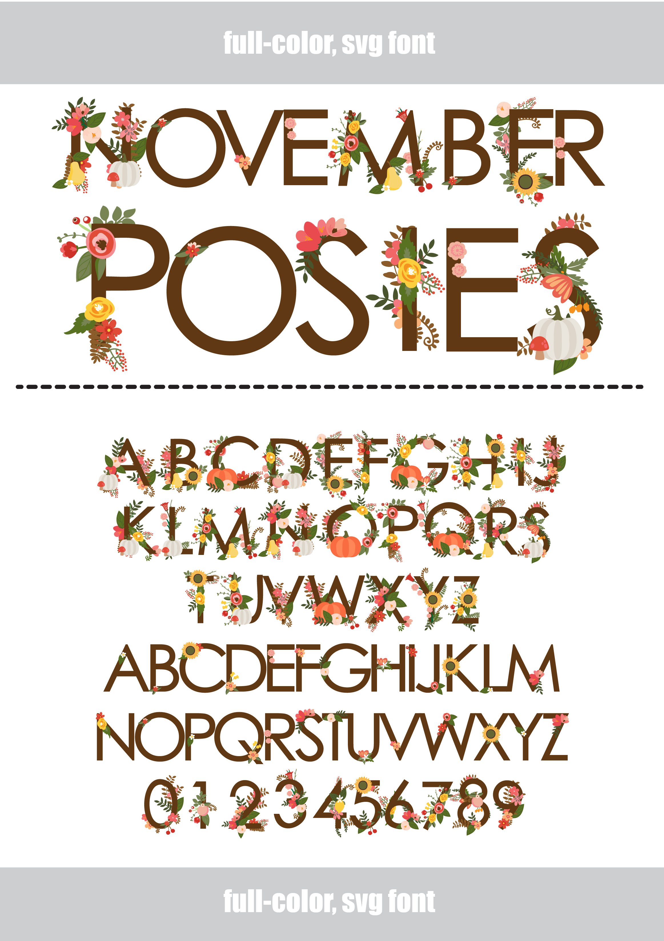 Full Color SVG Font great for Thanksgiving