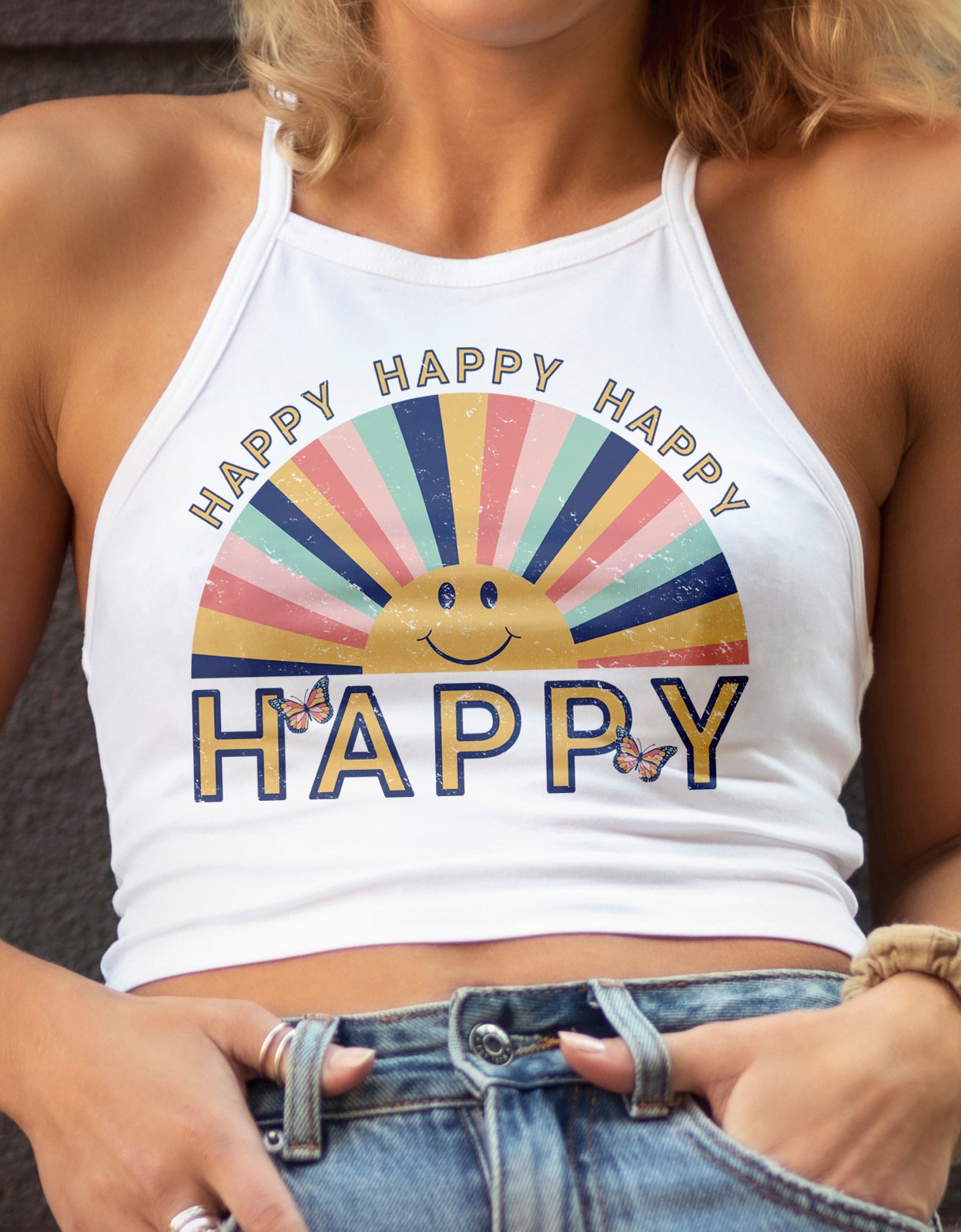 Retro Sunrise - Happy Graphic Design