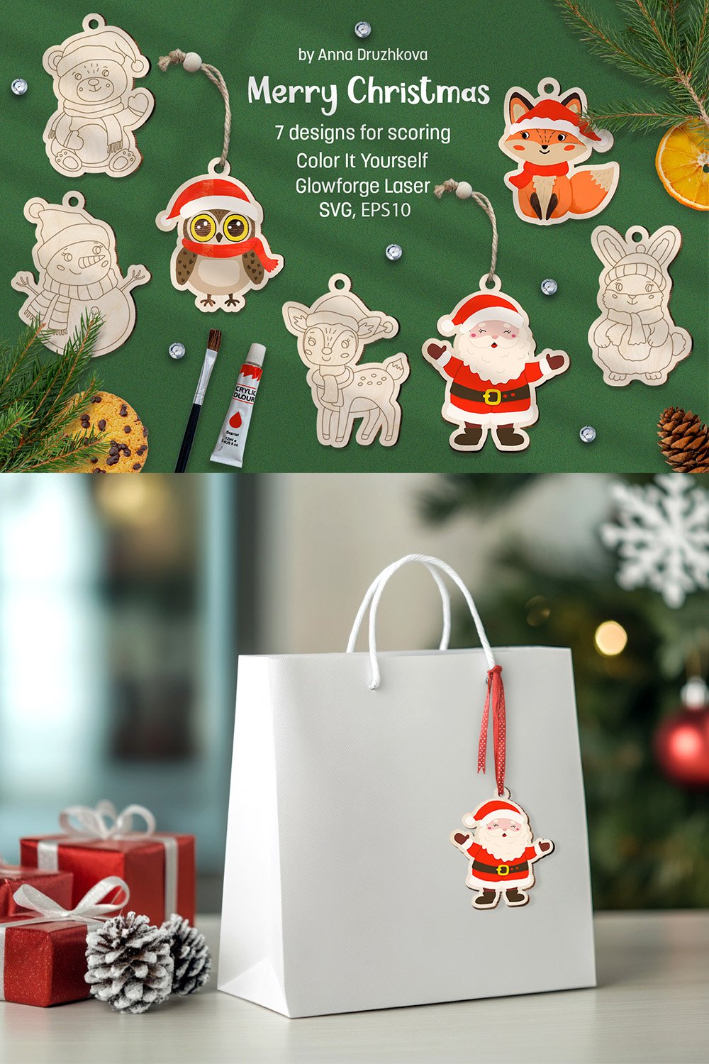 Merry Christmas Laser Scoring Coloring Kit