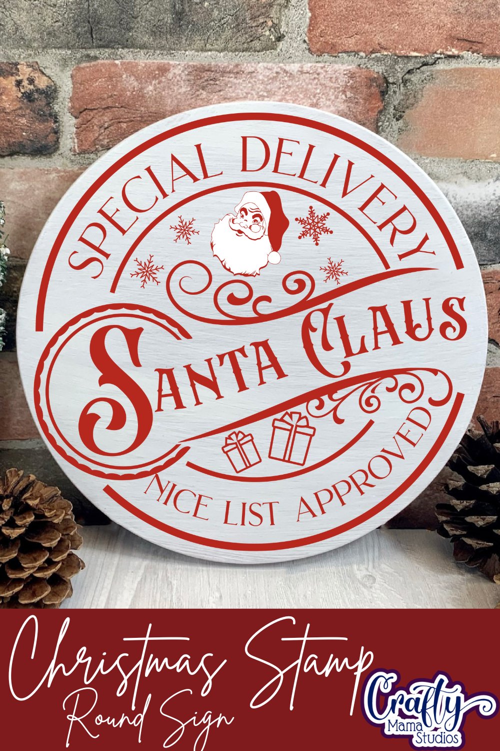 Christmas Round Sign Svg, Santa's Special Delivery Hanger