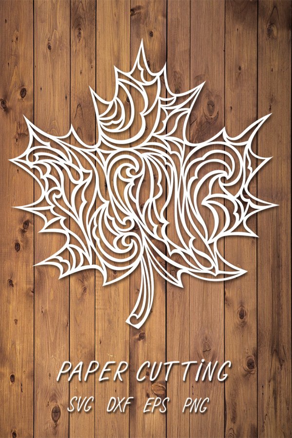 Maple leaf SVG,DXF,PNG,Paper cutting,leaf cut file,clipart