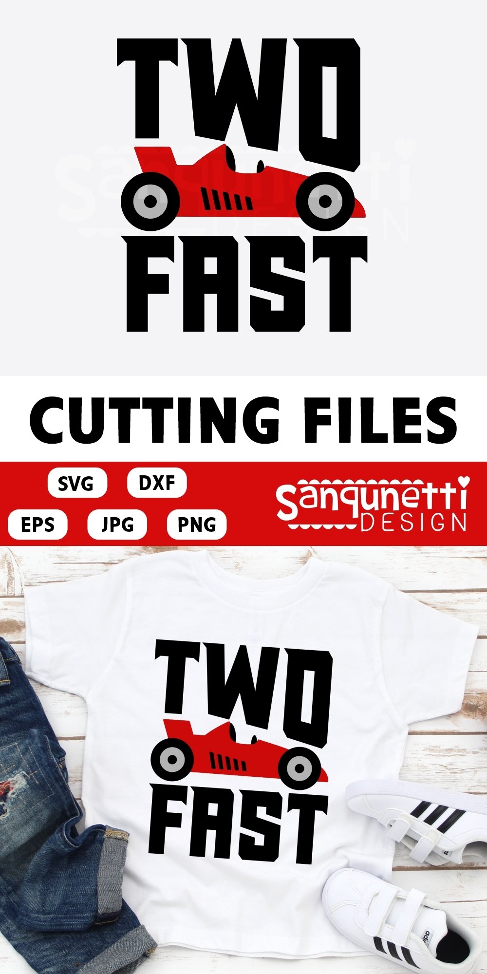 Two Fast Racing Birthday SVG PNG raDesign, 2nd Birthday