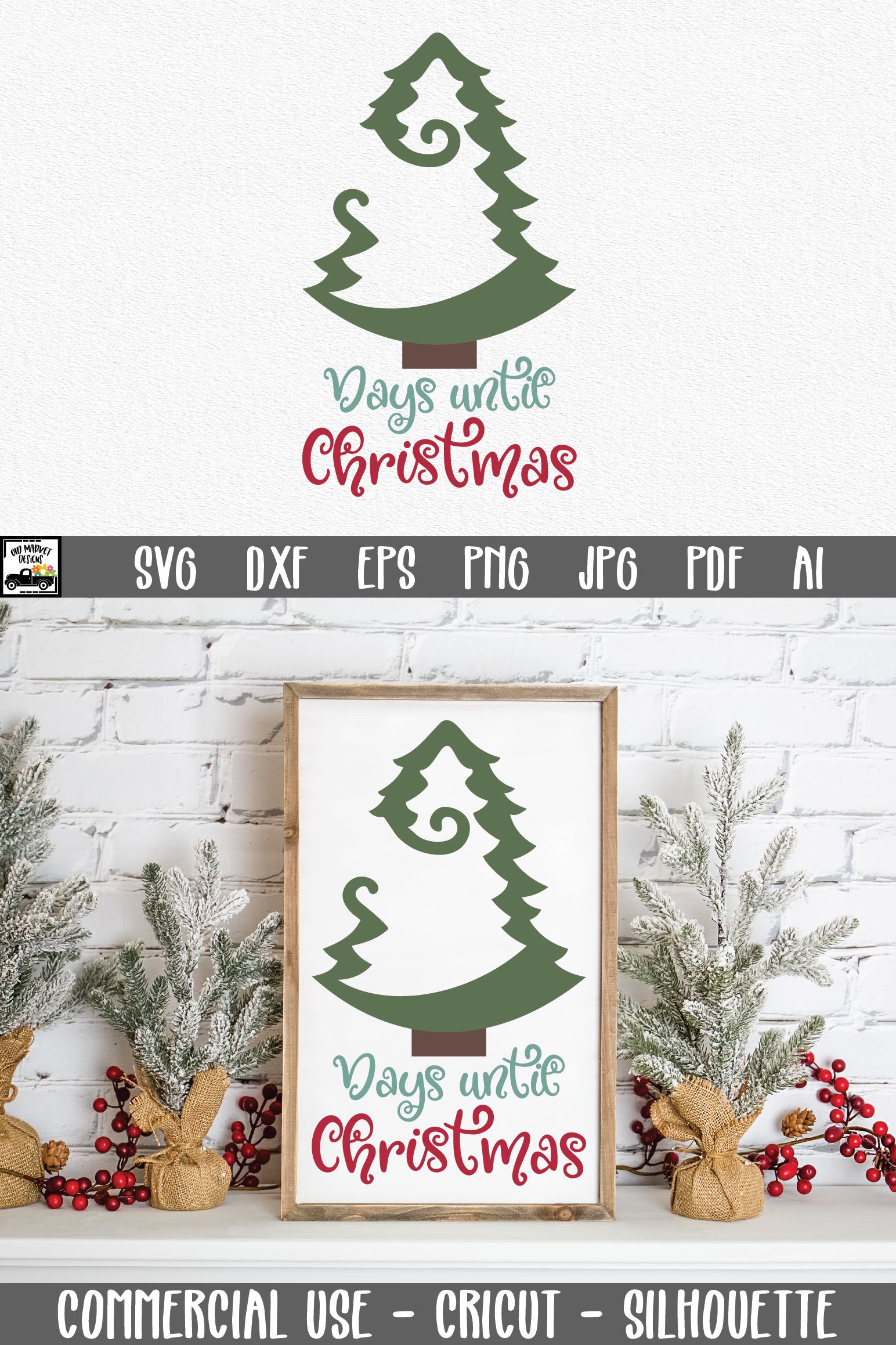 Days Until Christmas Tree SVG - Christmas Countdown SVG File