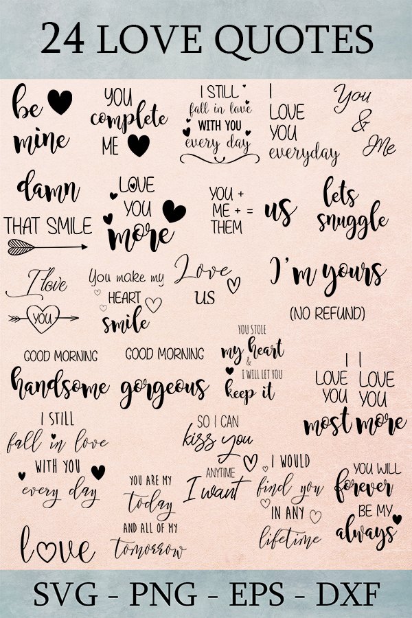 Love Quotes SVG Bundle, Valentine's Day Gift