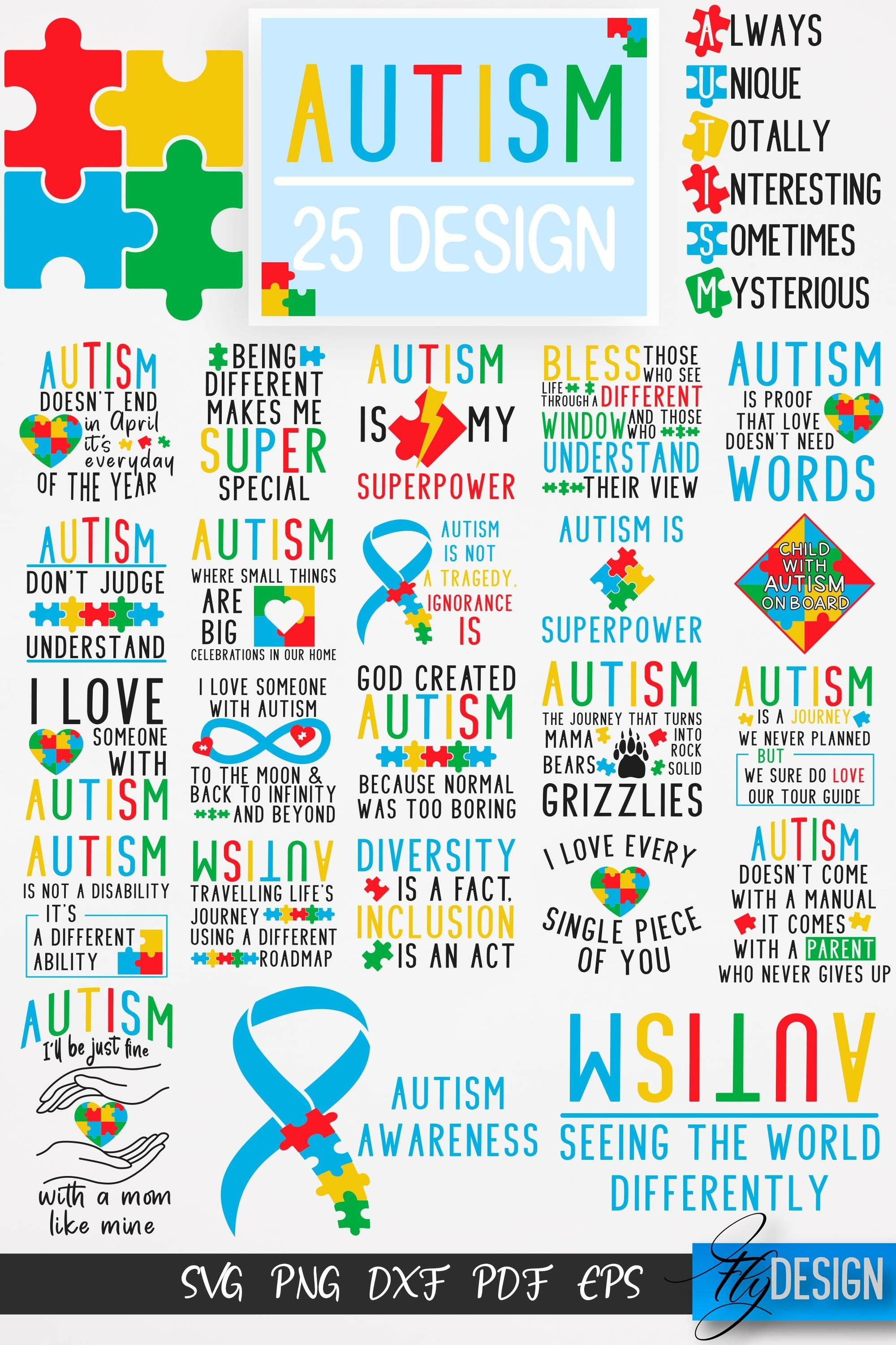 Autism SVG Bundle | Autism Quotes Bundle vol.1