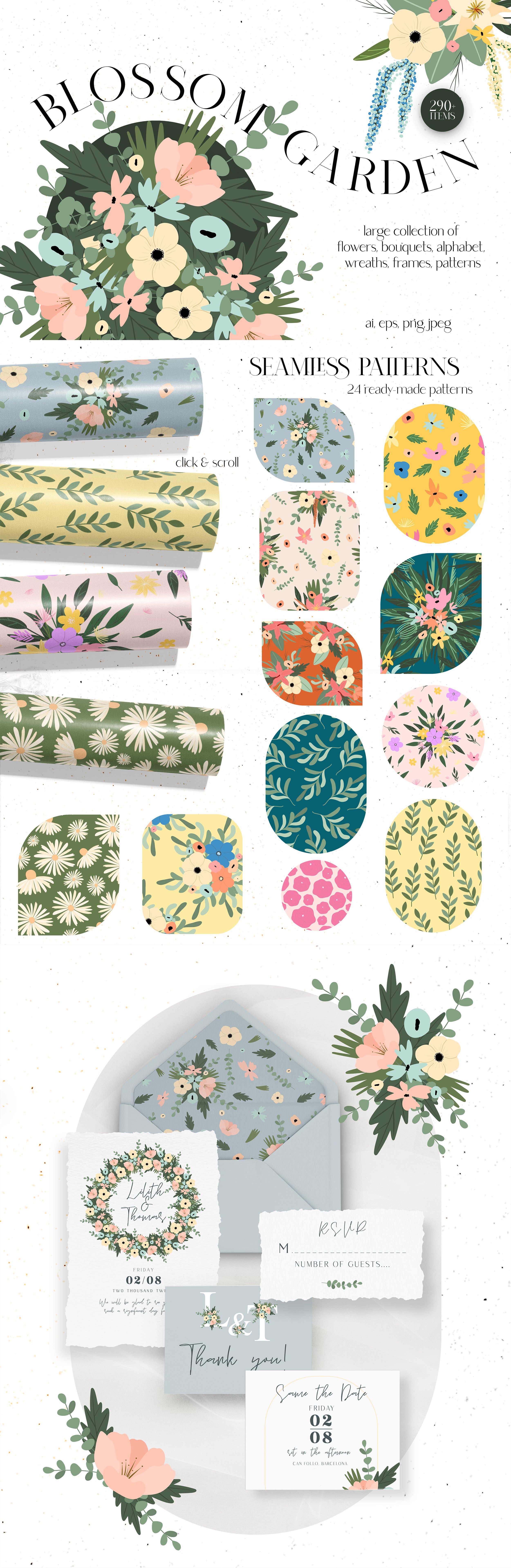 BLOSSOM GARDEN | Floral Clip Art