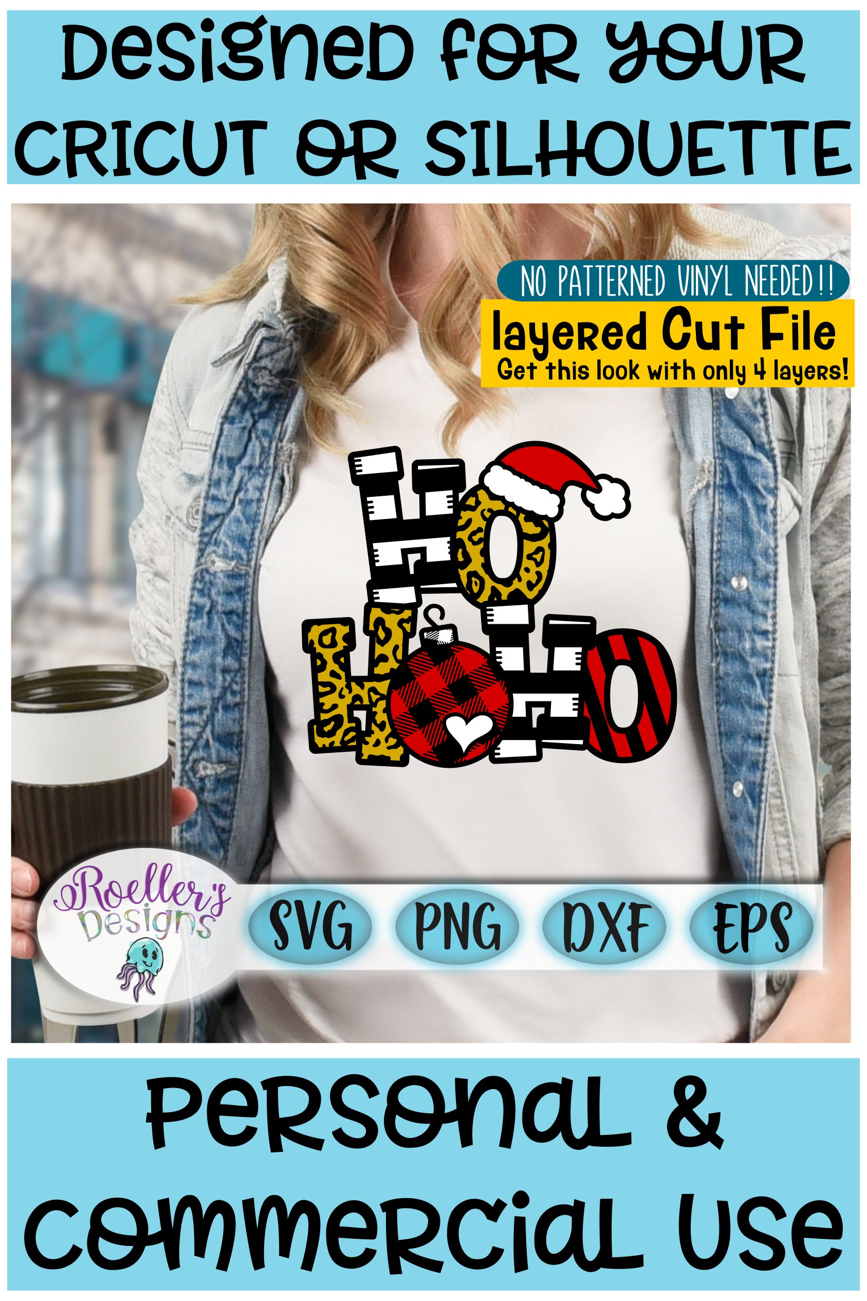 Ho Ho Ho - A Christmas Layered Cricut Cut File