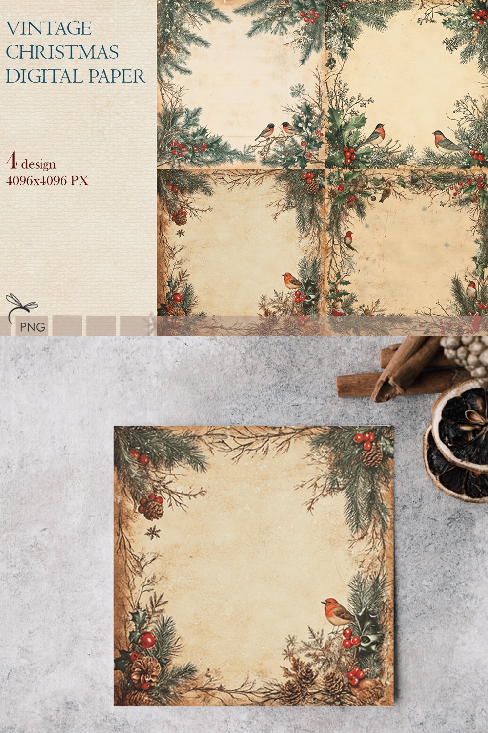 Christmas digital paper, Christmas background (4914412)
