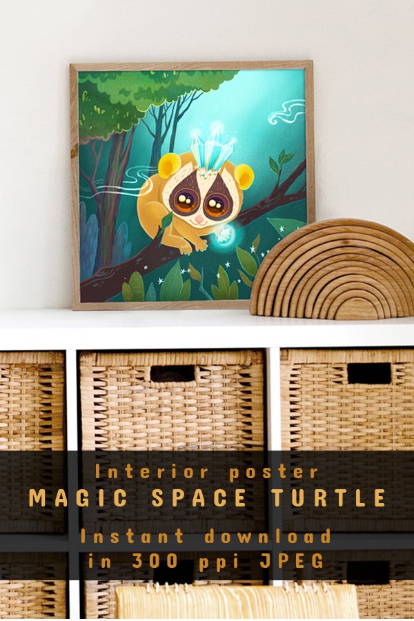 Magic lemur lori in the forest - Poster - Kids (1576606)
