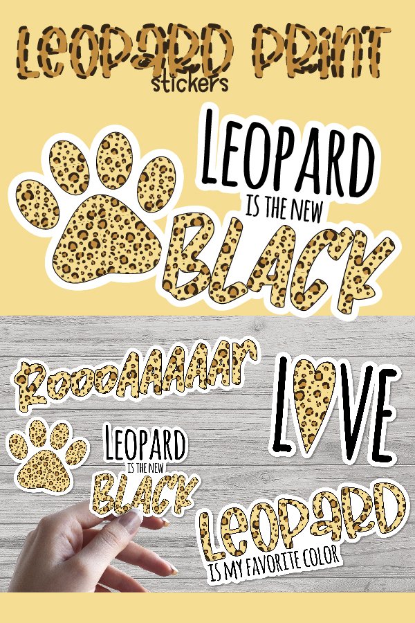Leopard print quotes - Printable stickers